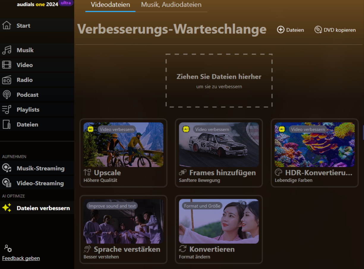 Dateien verbessern – Audials Support