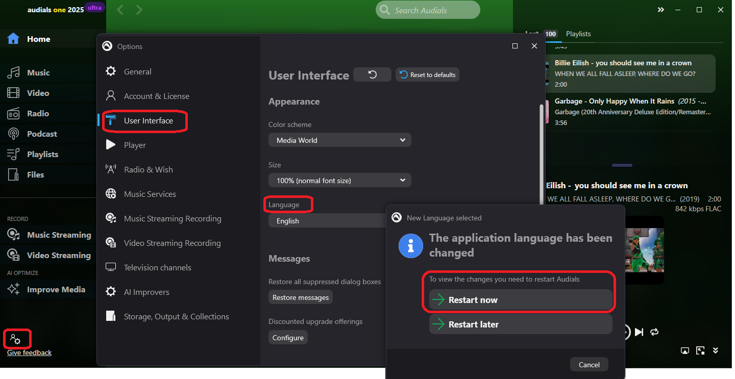 Available languages in Audials software – Audials Support