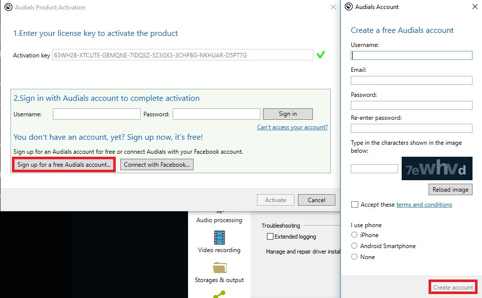 How to create a new Audials account in Audials – Audials Support