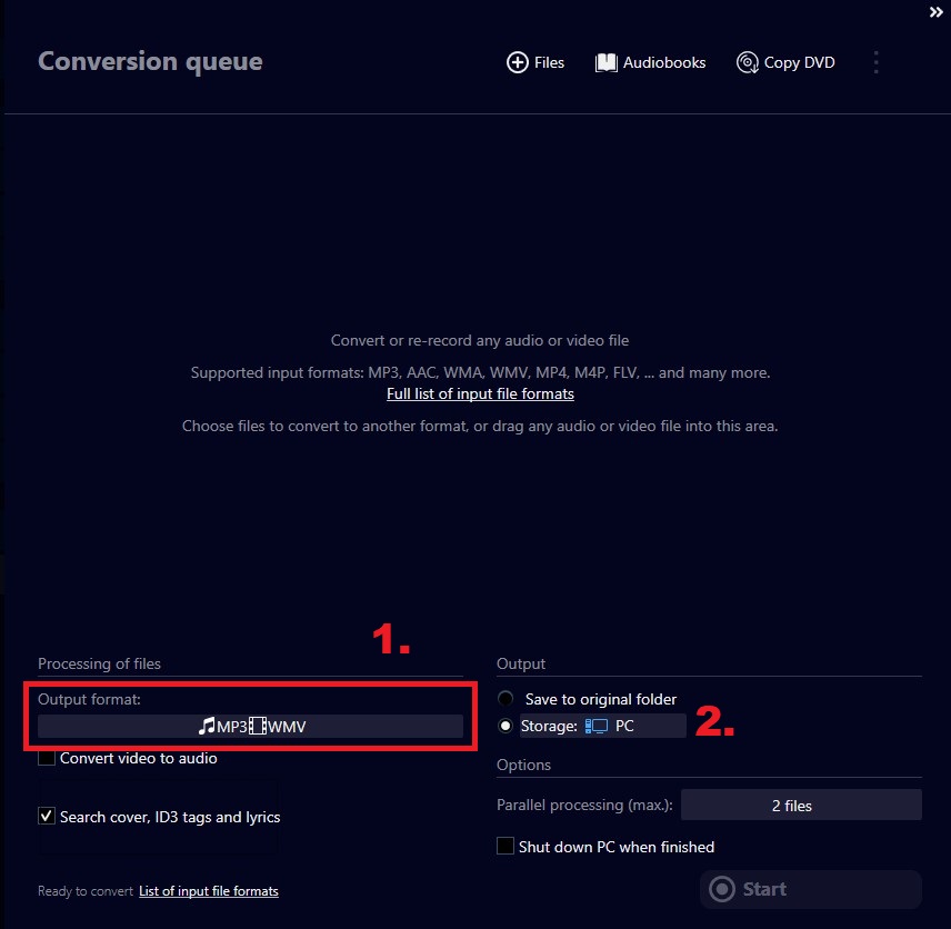 Converter: Converting media files – Audials Support