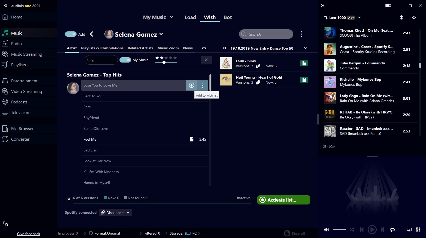 Adding wishes to your wish list – Audials Support