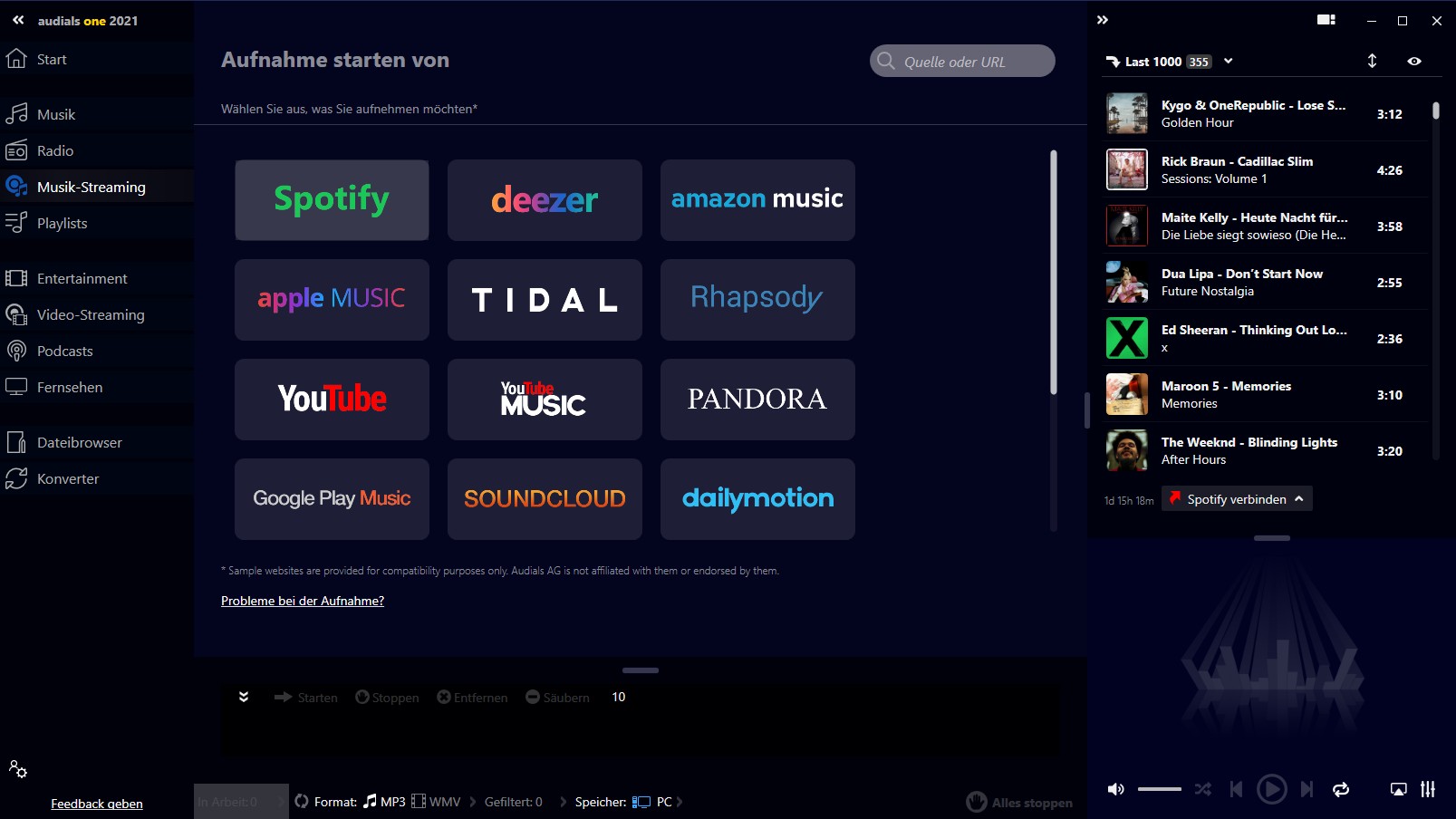 Einen Audio-Stream mit Audials aufnehmen – Audials Support
