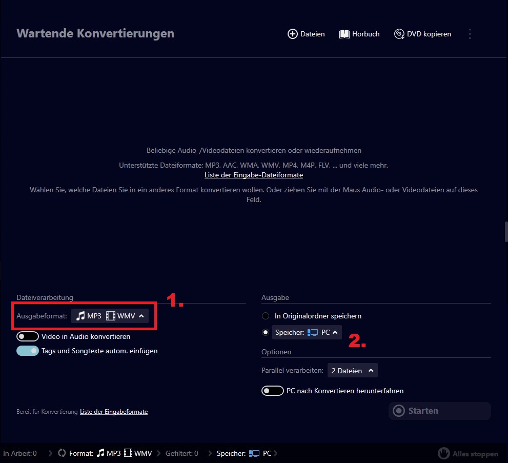 Konverter: Mediadateien konvertieren – Audials Support