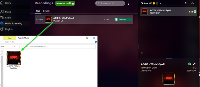 Recording tracks in FLAC output profile – Audials Support